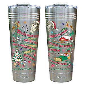 Catstudio Night Before Christmas Thermal Tumbler | Triple Wall Insulation With Non Slip Bottom | Great Holiday and Christmas Travel Cup for Water, Coffee, Tea, or Smoothies