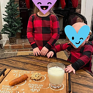 Custom Wooden Christmas Cookies and Milk for Santa Tray, Christmas Eve Treats Serving Board Platter for Reindeer, Kids Gift Snacks Bamboo Color Printed Plate mat for Santa