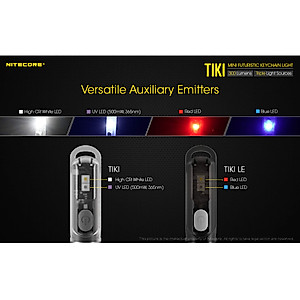 Nitecore Tiki Keychain Flashlight with UV High CRI Lights, 300 Lumens USB Rechargeable and LumenTac Charging Cable