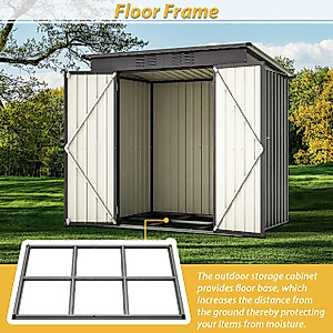 Outdoor Storage Shed 6x4 FT Outdoor Shed,Garden Shed Metal Shed with Lockable Door,Backyard Shed for Patio Lawn Backyard,Perfect to Store Garden Tools,Bike Accessories,Lawn Mower,Trash Can etc.