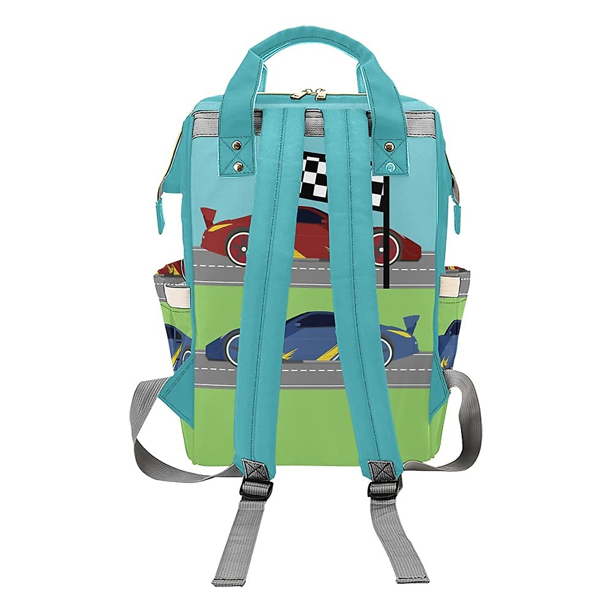 Race Car Personalized Diaper Bag Backpack Tote with Name,Custom Travel Nappy Mommy Bag Backpack