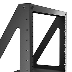 NavePoint 8U 2 Post Server Rack for 19 Inch Equipment, Freestanding Desktop Rack for AV, Networking, Data & IT Devices, Heavy Duty 2-Post Rack 8U 660lbs Weight Capacity, Black