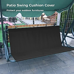 Homaisson Swing Cushion Covers, Waterproof Outdoor Swing Seat Protection Cover, 600D Oxford Cushion Replacement Swing Seat Cover for Patio Garden Yard, Black, 58 x 40 in