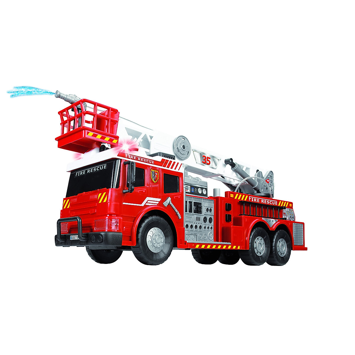 DICKIE TOYS: 24" Light and Sound Fire Brigade Vehicle (with Working Pump), Ladder Rotates by 350 Degrees, Battery Powered, for Ages 3 and up