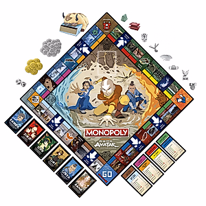 Hasbro Gaming Monopoly: Avatar: Nickelodeon The Last Airbender Edition Board Game for Kids Ages 8 and Up, Play as a Member of Team Avatar (Amazon Exclusive)