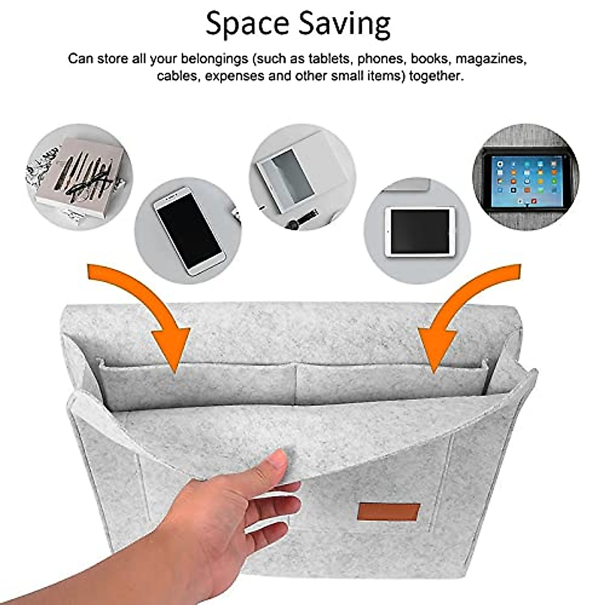 Eulbevoli Bedside Storage Organizer, Large‑Capacity Bedside Hanging Holder for Dormitory Rooms for Families