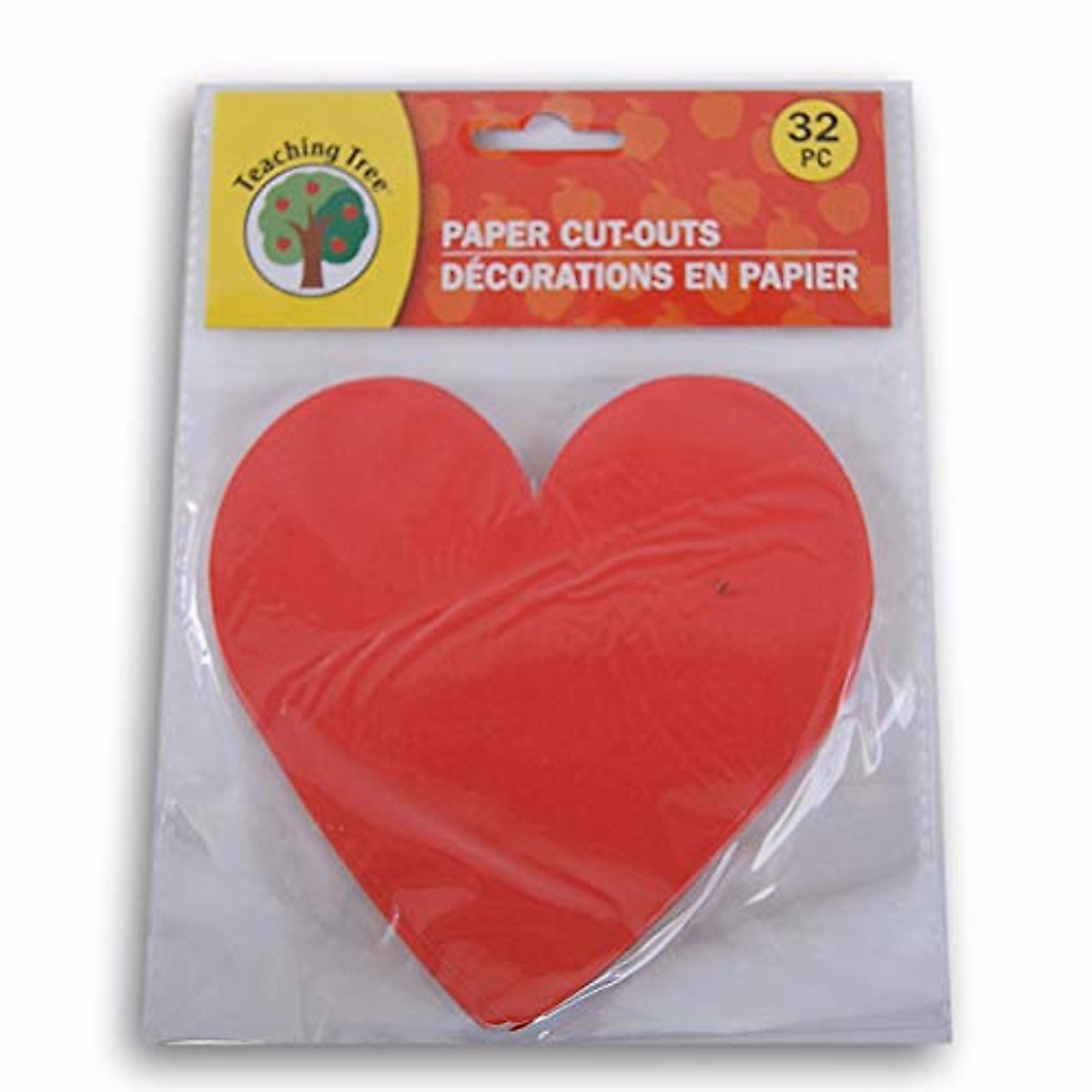 Teaching Tree Paper Cut-Outs - Red Heart - 32 Count