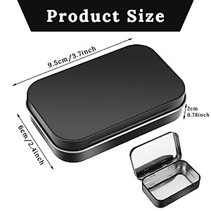 PEOVLVN 2 Pack Small Tin Box, Metal Rectangular Empty Hinged Tins Metal Tin Box with Lids Mini Portable Metal Box Container for Storage Candies Jewelry Crafts (3.7x2.4inch)