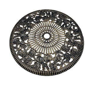 KAI LI Outdoor Furniture Bistro Set with Rose Pattern 1 Table 2 Chairs for Garden Patio Porch (Rose-Bronzed)