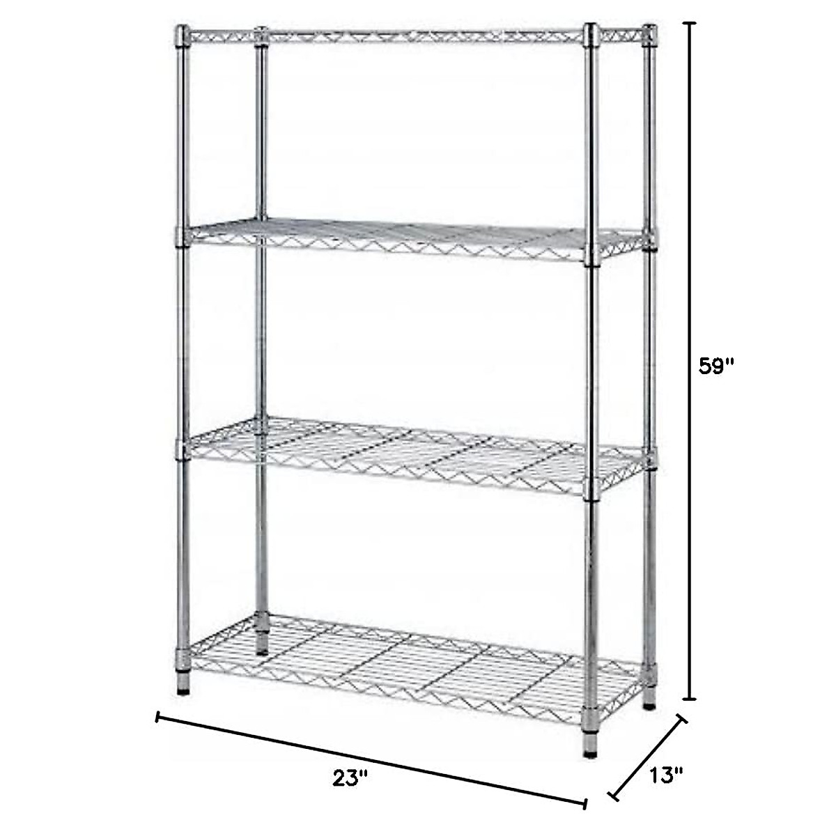 BestOffice Adjustable Wire Shelving Storage Shelves Heavy Duty Shelving Unit for Small Places Kitchen Garage (Chrome, 36×14×54)