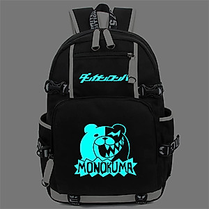 WANHONGYUE Anime Luminous Backpack School Bag for Danganronpa Monokuma Student Bookbag Laptop Rucksack Daypack