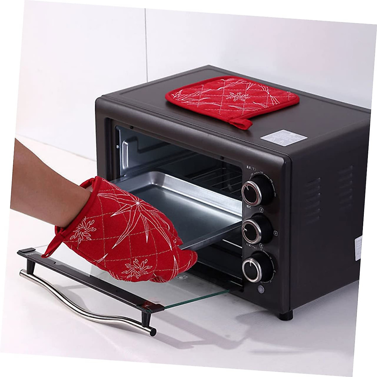 BESTOYARD 6 Sets Gloves Set Microwave Mitts Oven Mitts Grill Roasting Mitten Frying Mitten Microwave Glove Cooking Mitten Christmas Oven Mitts Cake Cloth Kitchen Supplies