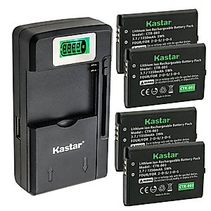Kastar 4-Pack Battery and LCD USB Charger Compatible with Nintendo 3DS CTR-003 Rechargeable Battery, Nintendo 2DS Game Console, Nintendo 3DS Game Console, Nin 3DS Game Console CTR003