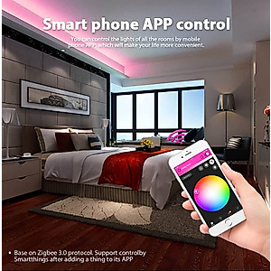 GLEDOPTO Zigbee3.0 RGBCCT LED Strip Controller Pro Alexa Voice/APP/Remote Control 16 Million Colors Changing Tape Light Controller Compatible with Amazon Echo Plus Tuya Smartthings