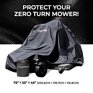 Tough Cover Zero-Turn Mower Cover, Heavy Duty Basic Edition, Certified Waterproof, 210D Marine Grade Fabric, Universal Fit, Outdoor Protection