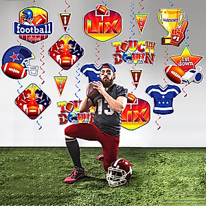 Super Football Party Decorations 2023,40 Pcs Super Football LVII Party Supplies, NO-DIY Football Hanging Swirl, Superfootball Decorations for Party, American Football Swirls for Football Game Day