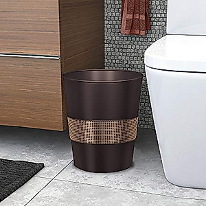 nu steel Nusteel Selma Decorative Steel Small Trash Can Wastebasket, Garbage Container Bin for Bathrooms, Powder Rooms, Kitchens, Home Offices-Copper & Oil Bronze, Large, Oil Rubbed Bronze & Copper