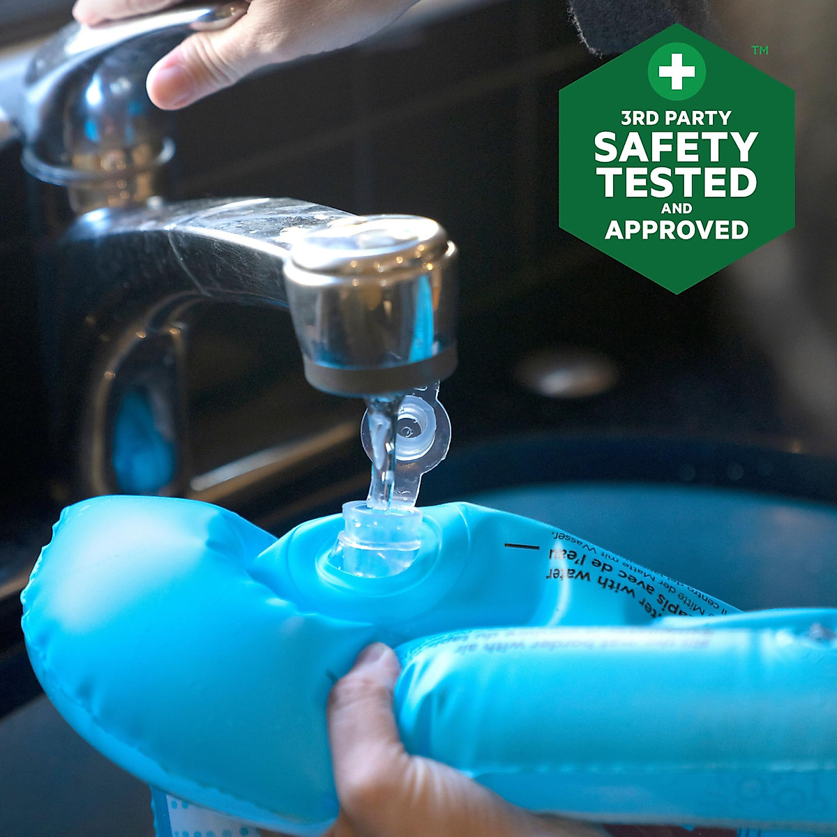 Baby Einstein Octopus Water Play Mat - Safety Fill Line, Tummy Time Activity & Sensory-Toy for Babies Newborn and up, Blue