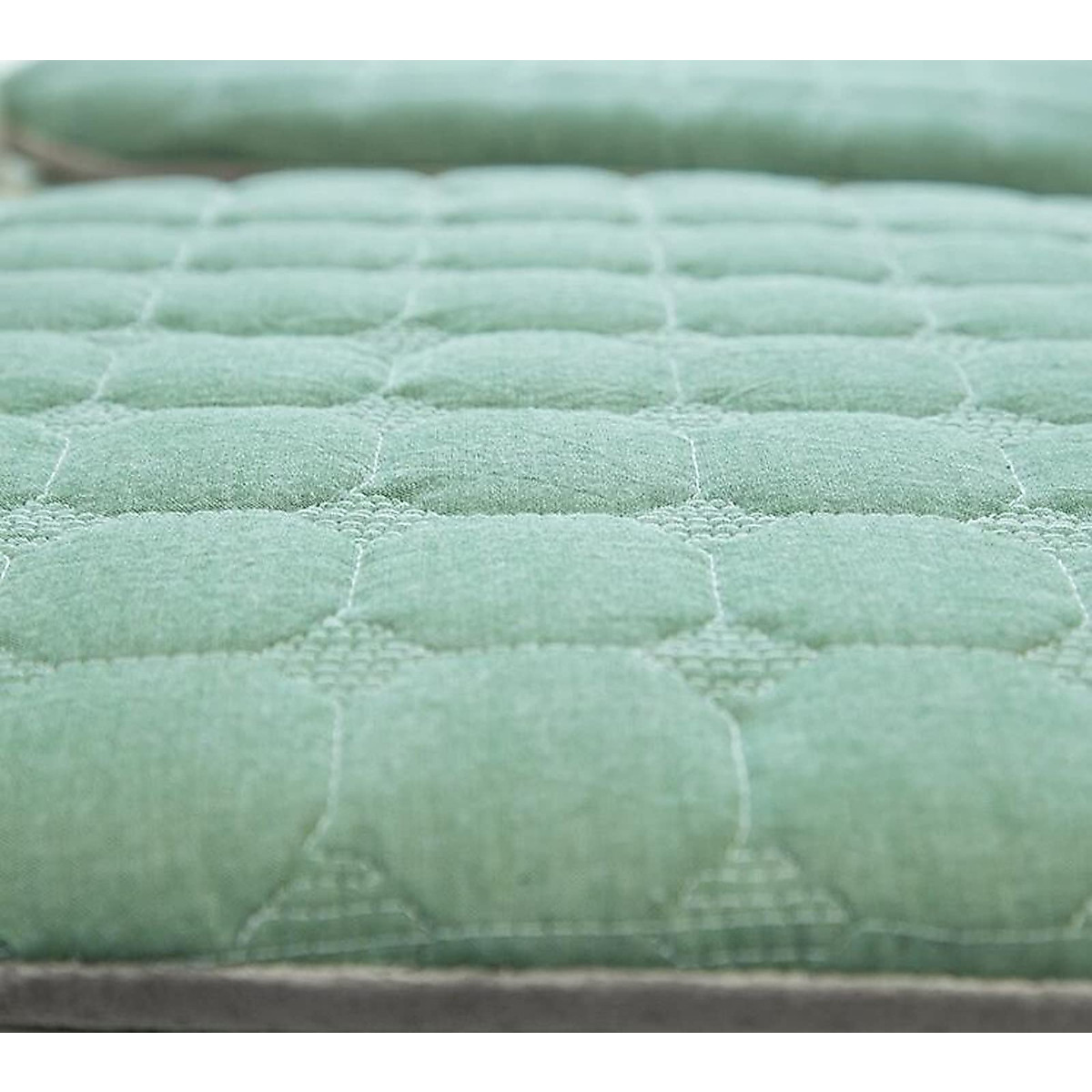 Happiness Decoration 2 Pack Chair Pad Seat Cushion Soft Non Slip Washable Dining Room Chair Pads with Ties Comfort and Softness Machine Washable U Shape Chair Pads,17' ' x 15.7' ' (Green (2PACK))