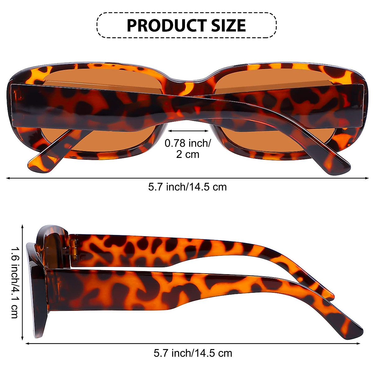 URATOT 16 Pack Small Rectangle Sunglasses Women Retro Glasses Vintage Square Eyewear Frame Sunglasses with Storage Bag