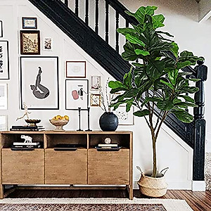 VIAGDO Artificial Fiddle Leaf Fig Tree 6ft Tall 86 Decorative Faux Fiddle Leaves Fake Fig Silk Tree in Pot Artificial Tree for Home Office Living Room Bathroom Corner Decor Indoor