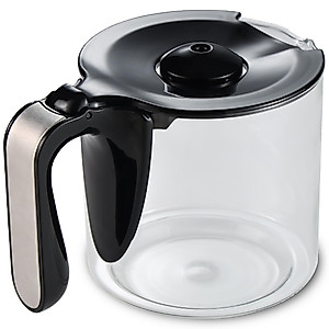 BESBARISTA Replacement 10-Cup Glass Carafe, Compatible with Smeg Coffee Maker DCF02 (Black)