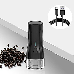 Electric Pepper And Salt Grinder,2pcs Packaged Rechargeable Grinder Set,Built-In Battery Large Storage And Grinding space,Auto Operation with Adjustable Coarseness Grinder(2in1).