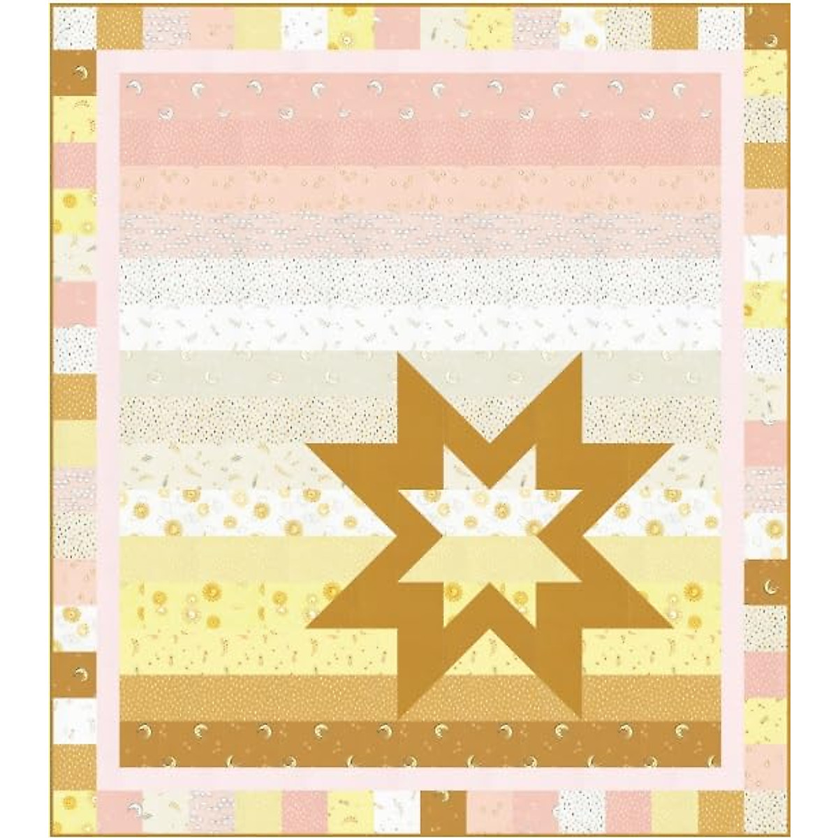 Robert Kaufman Over The Moon Flannel Suns, Fabric by The Yard (Duckling)