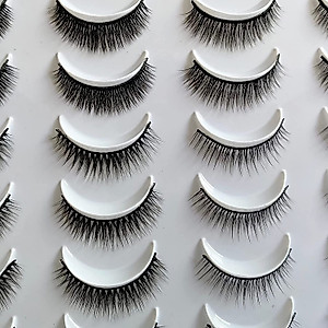 DAODER Lashes Short Eyelashes Natural Look Faux Mink Lashes Wispy Medium Length False Eyelashes 9~11mm Reusable Eye Lashes Pack Variety Styles 20Pairs Black