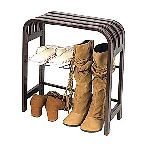 DINGZZ Shoe Shelf Storage Organizer，Entryway Shoe Rack, Home Shelf Storage Cabinet, Bronze