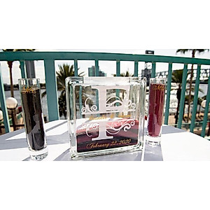 Glass Unity Set for Weddings, Personalized Monogram Wedding Sand Ceremony, Unity Candle Alternative