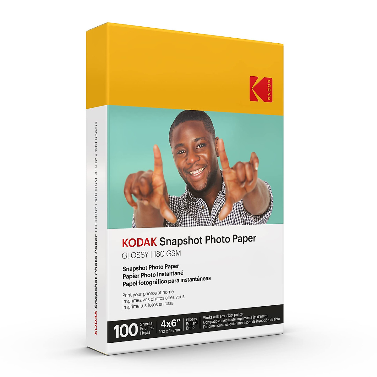 KODAK Photo Paper Gloss 4 X 6 SNAPSHOT 100 count, 48lb-180 g/m 2-8.5MIL (41305) **THIS PRODUCT IS NOT COMPATIBLE WITH THE KODAK DOCK PRINTER**"