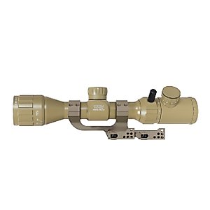 Monstrum 3-9x32 AO Rifle Scope with Illuminated Range Finder Reticle and Parallax Adjustment | ZR252 Quick Release Scope Mount | Flat Dark Earth | Bundle