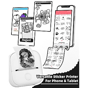 Memoking T02 Small Thermal Printer for Phone, Portable Wireless Note Printer with 3 Rolls Paper for Children’s Day Birthday and Printer Case