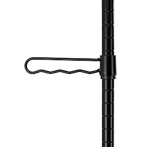 Finnhomy Heavy Duty Rolling Garment Rack Clothes Rack with Double Hanger Rods and Shelves, Portable Closet Organizer with Wheels, 1'' Diameter Thicken Steel Tube Hold Up to 300Lbs, Black