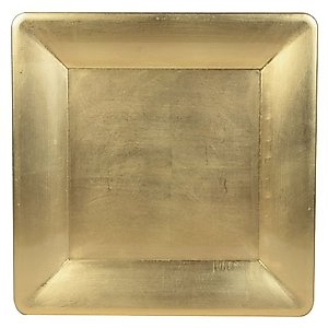 Entertaining with Caspari 13-Inch Square Lacquer Tray, Gold