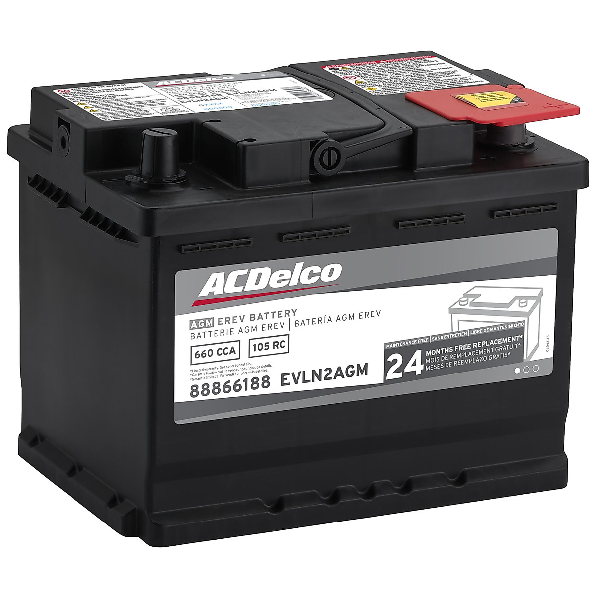 ACDelco Silver EVLN2AGM 24 Month Warranty EREV AGM BCI Group LN2 Battery