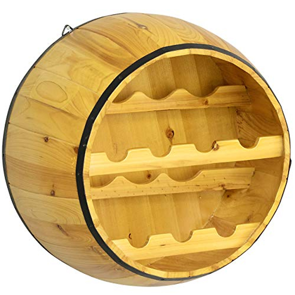 Vintiquewise Wooden Hanging Wine Barrel Wine Rack