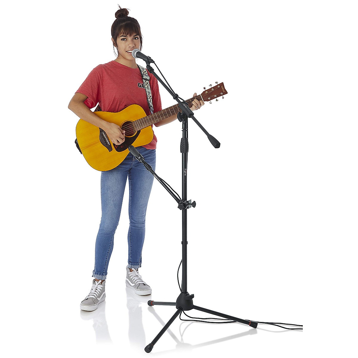 Gator Frameworks Adjustable Clamp-On Angled Mini Interlocking Design 9 Inch Boom Arm (GFW-MIC-CLMPBM9)