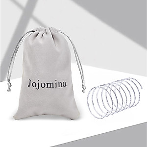 Jojomina Multilayer Rhinestone Spiral Arm Cuff Bracelet for Upper Arm 8 layers, Crystal Silver Prom Bridal Bangle Bracelet for Party Bride Wedding