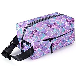 Amersun Freezable Small Cooler Bag(Built-in Ice Packs, TSA Approved), Insulated Lunch Bag for Child, Reusable Snack Bags for Kids, Portable Mini Cooler Bag with Adjustable Handle (Mermaid)