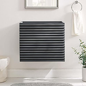 Modway Render 23.5" MDF Wood Wall-Mount Bathroom Vanity Cabinet in Gray