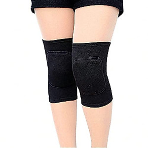 Wanlvhu Protective Sponge Knee pads for Volleyball, Soft Breathable Knee Support Knee Brace for Adult Kids Sports Dance Football Gym Skating (Full Black, Small)