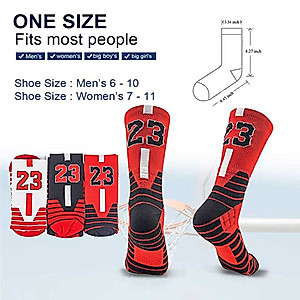 Bingfone 3 Pairs Basketball Socks,Compression Socks,Athletic Socks,Sport Socks for Men & Women,Running,Climbing (MJ-23)