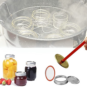 4 Pack Lid Lifter Magnetic Lid Lifter Canning Lid Lifter Canning Supplies Lid Wand Canning Lid Magnetic Lifter Canning Kit Canning Tools for Pots Home Canning of Preserving Fruits and Vegetables, Red