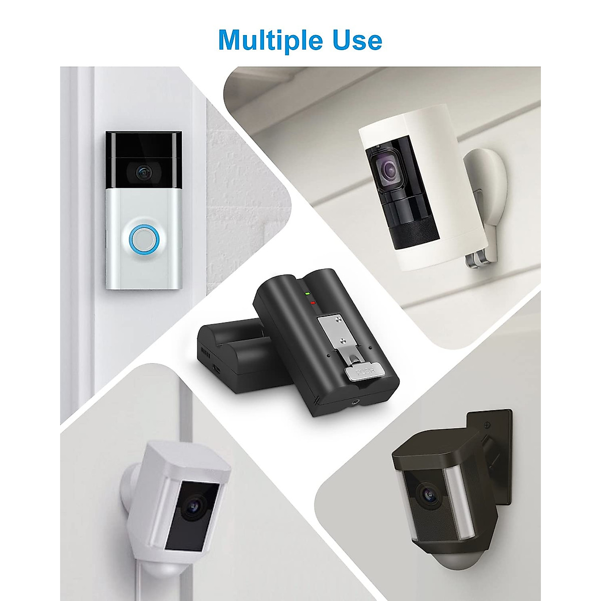 1Pack Replacement for Ring Battery Compatible with Ring-Doorbell-Camera 2/3/4/3plus, Stick Up Cam Battery (2nd and 3rd Gen), Also for Spotlight Cam and Peephole Cam, Rechargeable 3.65V 6040mAh Battery