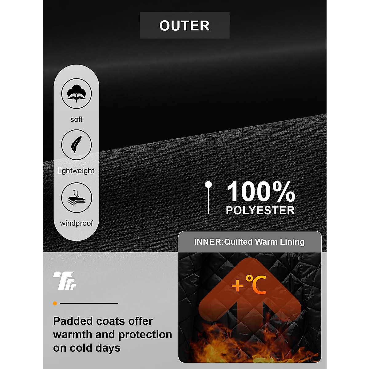 TBMPOY Men's Bomber Jacket Lightweight Winter Windbreaker Zip Up Padded Softshell Windproof Water-Resistant Casual Fall Coat Black XS