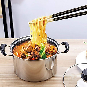 DOITOOL Pasta Pot Stainless Steel - 6in Small Stock Pot with Visual Lid - Nonstick Mini Cooking Pot Stew Pot with Two Handles for Boiling Soup, Noodles, Tea, Dishwasher Safe