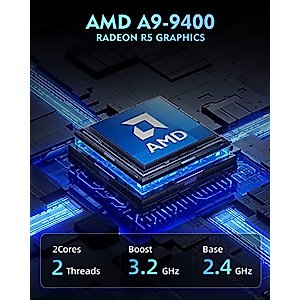 ATOPNUC Mini PC Ubuntu,AMD A9 9400 APU(up to 3.2Ghz) Linux Computer 8GB RAM 128GB SSD,Mini Desktop Computer Suppport 4K Dual HDMI/2.4&5G WiFi/BT5.0/Gigabit Ethernet/VESA/Auto Power On