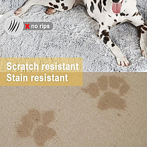 Codi Dog Bed for Couch - Calming Dogs Beds for Medium Pets, Fluffy Plush Cats Mat, Anti Anxiety Pet Mats with Removable Washable Cover Protector for Sofa, Light Grey, 35x31x5 inches
